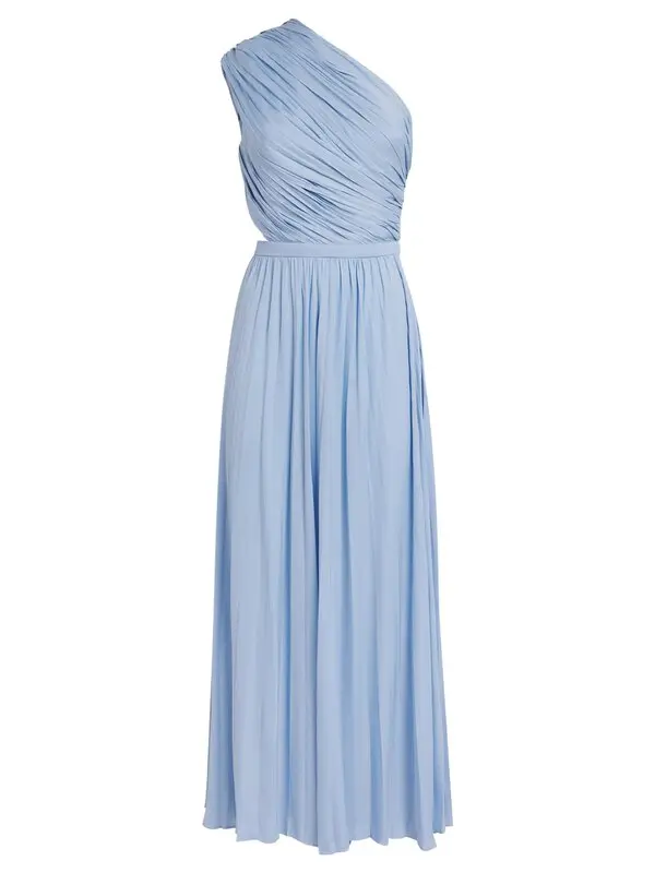 Maje One-shoulder Pleated Maxi Dress - Blue