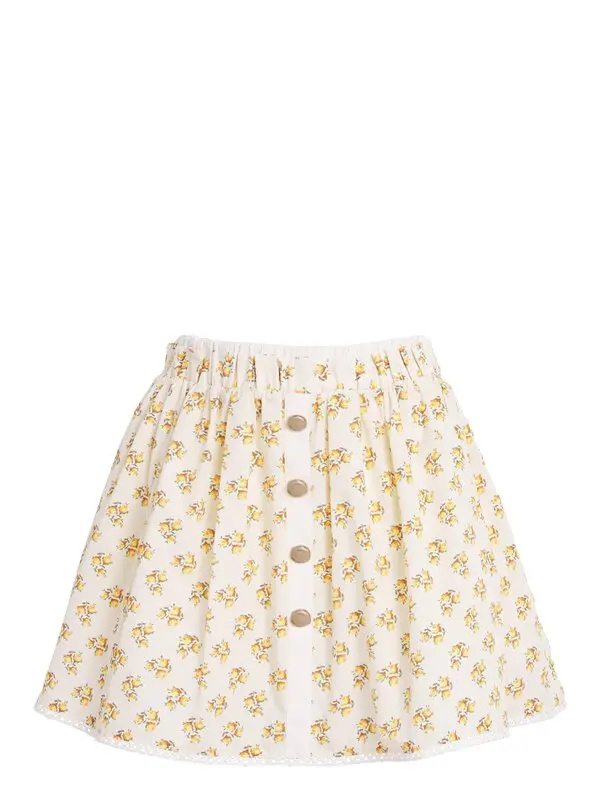 Maje Printed Button-front Mini Skirt - Yellow
