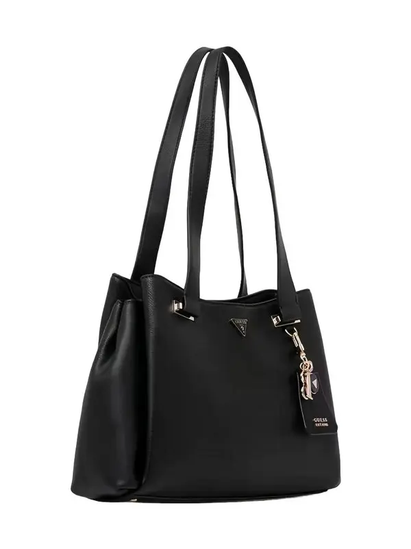 Guess Charm Satchel Cross Body Bag - Black