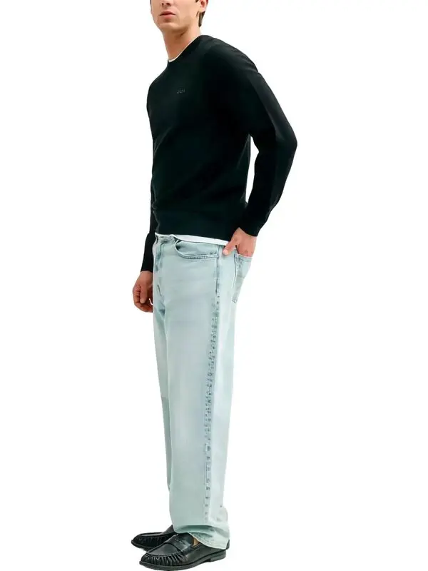 Guess Damon Logo-patch Straight-leg Jeans - Blue