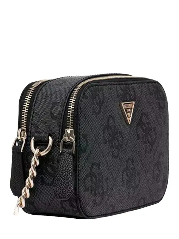 Guess Monogram Chain Cross Body Bag - Grey