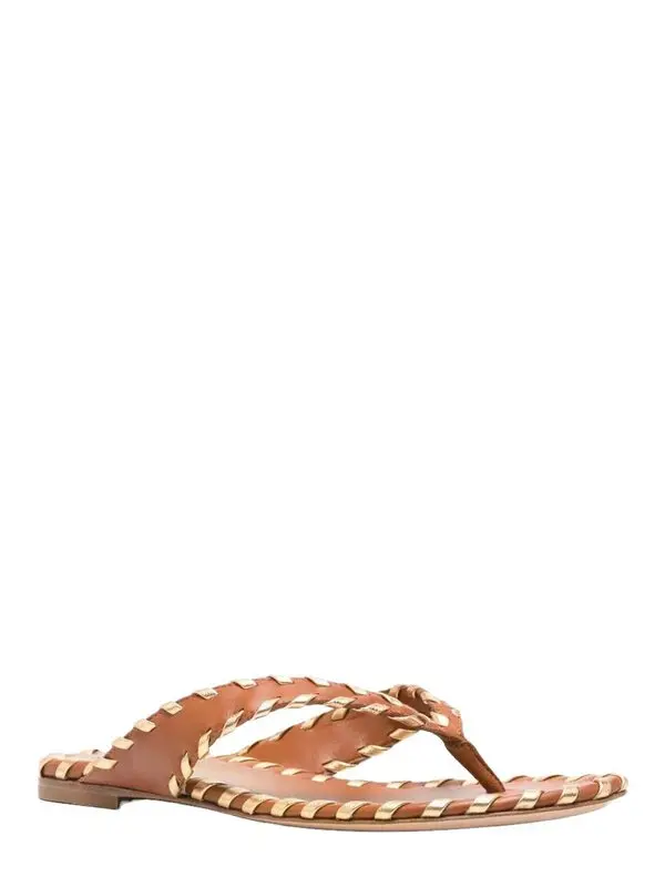 GIANVITO ROSSI Woven Leather Sandals - Brown