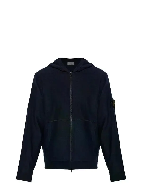 Stone Island Logo-patch Hoodie - Blue