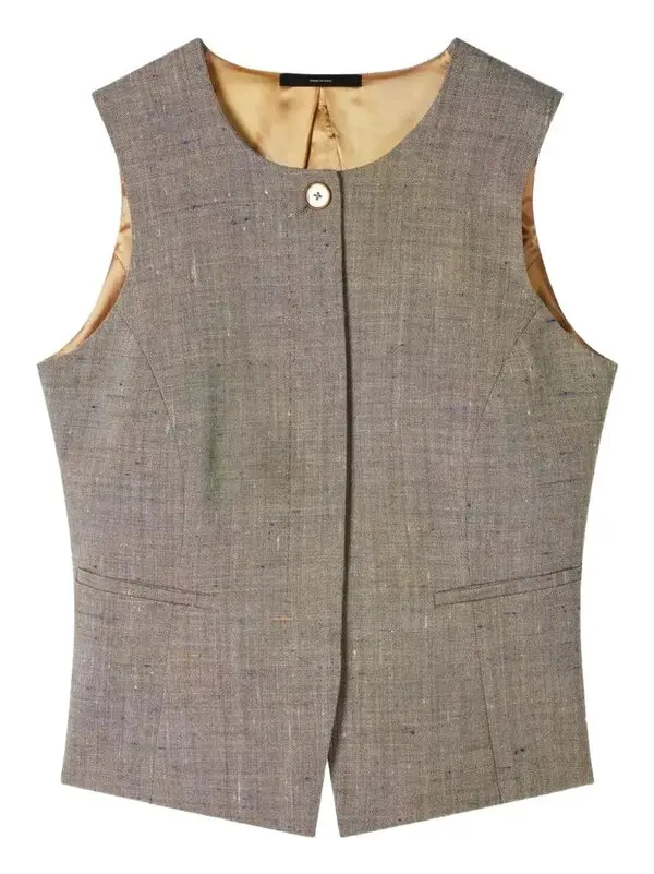 Paul Smith Sleeveless Buttoned Top - Brown