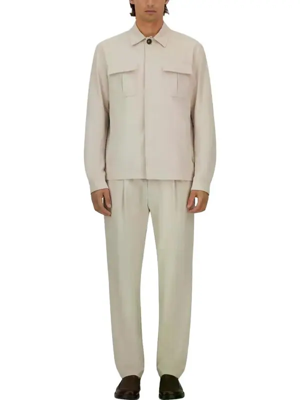 Herno Flap-pockets Cotton Shirt Jacket - Neutrals