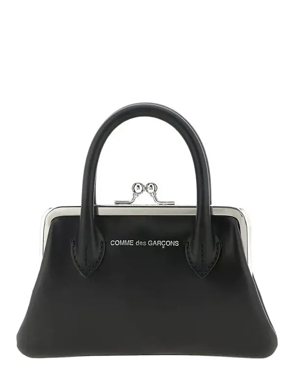 Comme Des Garçons Top Handle Mini Bag With Logo Detail - Black