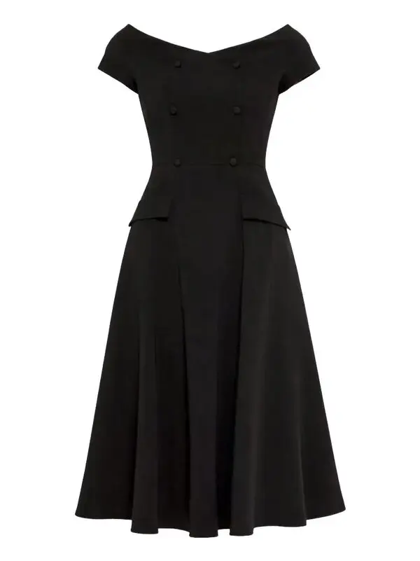 NISSA A-line Crepe Dress - Black