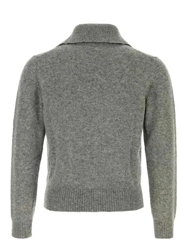 JIL SANDER Mélange-effect Zip-up Cardigan - Grey