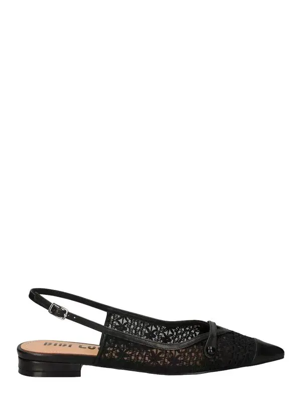 BIBI LOU Xaia Pointed-toe Slingback Pumps With Floral Lace Cut-out Detail - Black