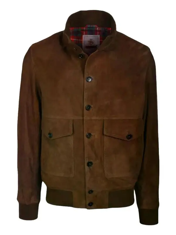 BARACUTA Buttoned Pocket Jacket - Brown