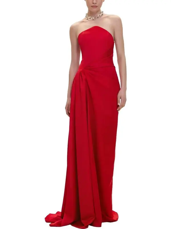 V:PM ATELIER Kira Strapless Twisted Maxi Dress - Red