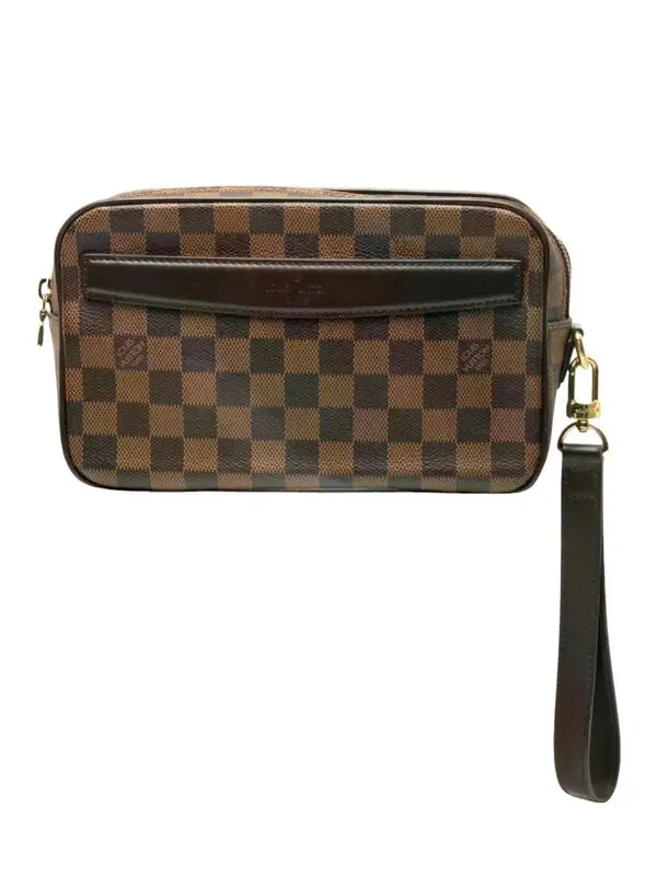 LOUIS VUITTON Damier Ebene Pochette Saint Paul Clutch Bag - Brown