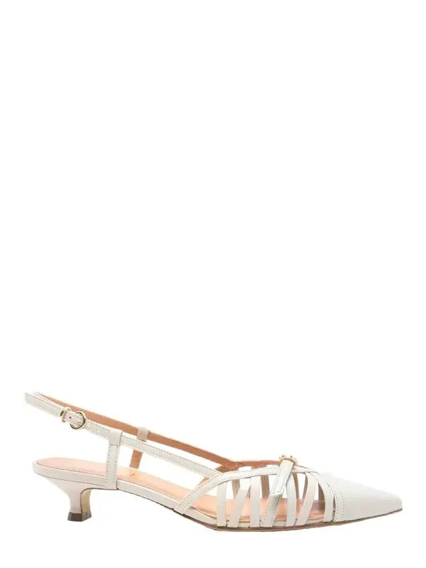 THE SELLER Slingback Leather Pumps With Buckle Detail - Neutrals