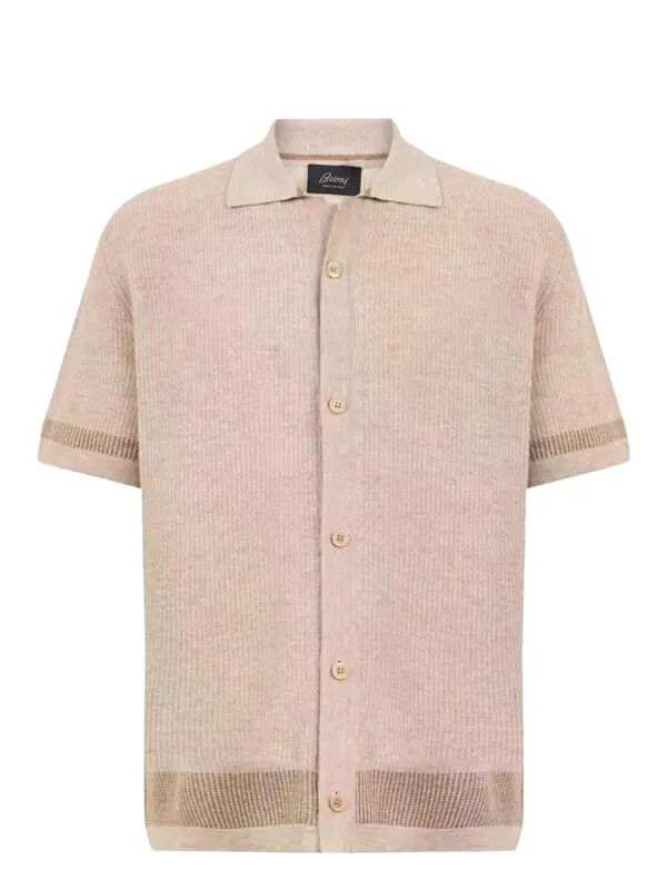 Brioni Striped Knitted Shirt - Neutrals