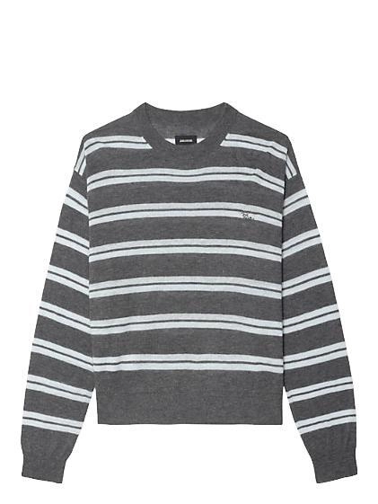 Zadig&Voltaire Striped Cashmere Jumper - Anthracite