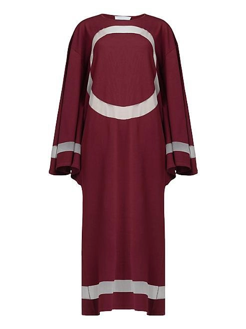 LEEM Circle-print Floaty-sleeve Woven Kaftan - Red