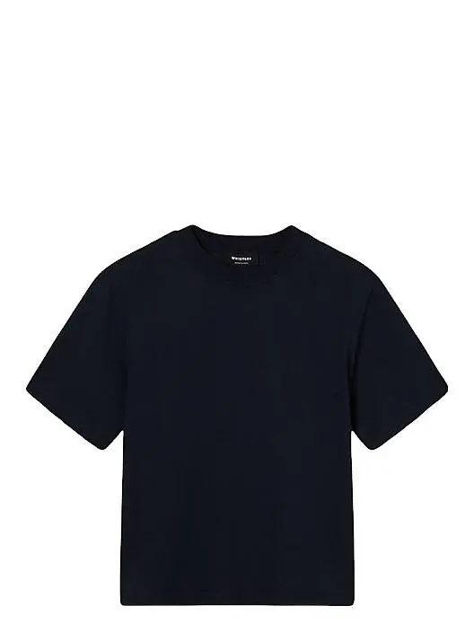Whistles Short-sleeved Round-neck Cotton-jersey T-shirt - Navy