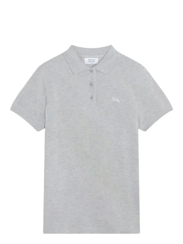 Maison Kitsuné Cotton Embroidered Polo Shirt - Grey