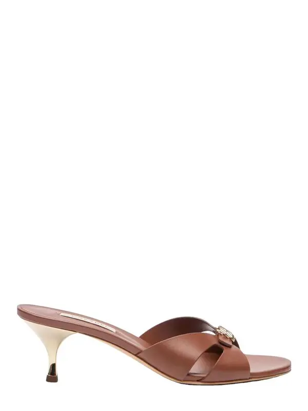 Casadei Julia Buckle-upper Leather Heeled Sandals - Brown