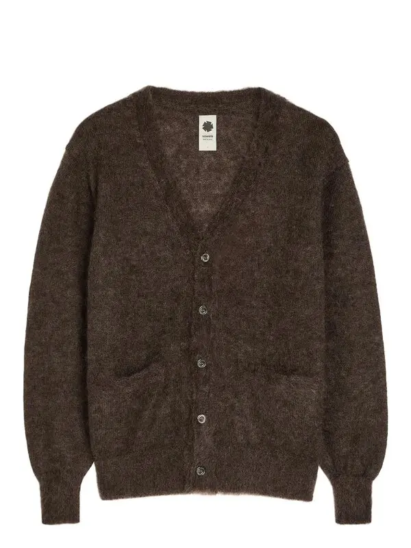 VOWELS Mohair-blend V-neck Cardigan - Brown