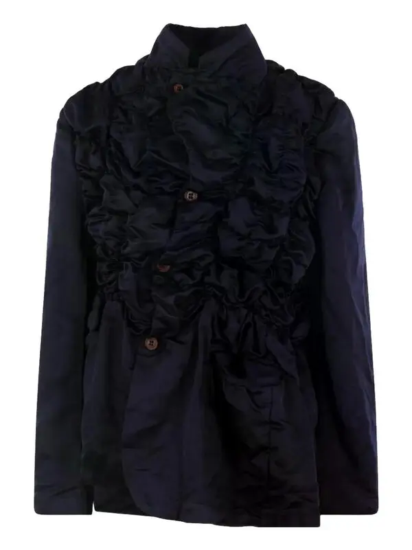 Comme Des Garçons Ruffled-detail Jacket - Blue