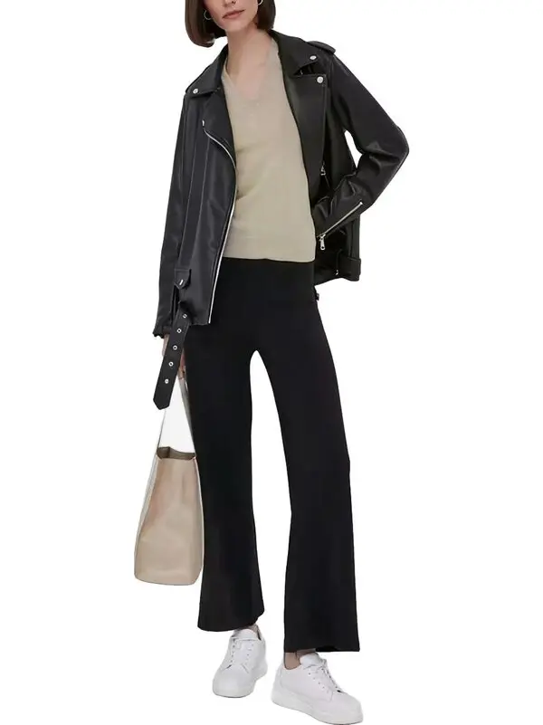 BENETTON V-neck Long Sleeve Sweater - Neutrals