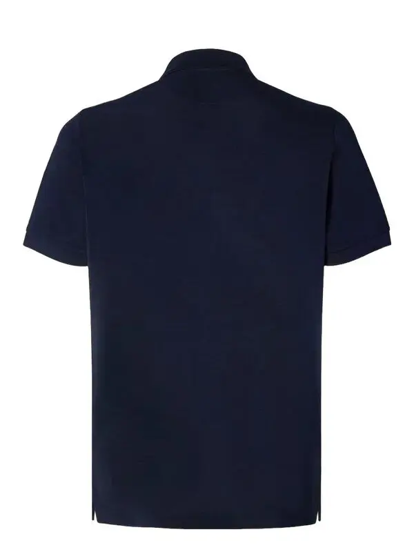 Fendi Ff-embroidered Polo Shirt - Blue