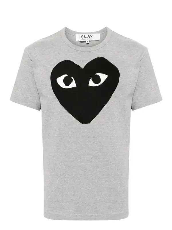 Play Comme Des Garcon Heart-print T-shirt - Grey