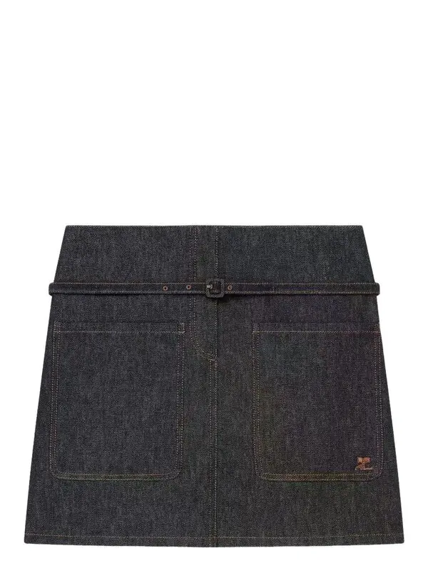COURREGES Flap-pocket Mini Skirt - Blue