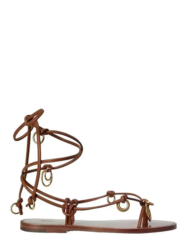 Polo Ralph Lauren Embellished Tie-fastening Sandals - Brown