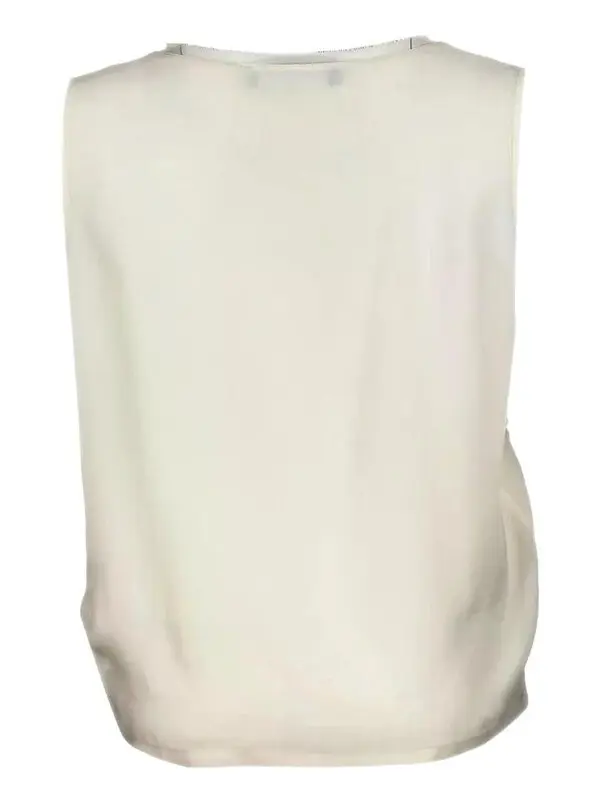 Fabiana Filippi Sleeveless Top With Embellished Neckline - Neutrals