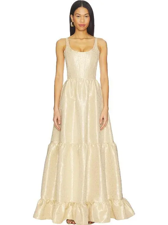 V. CHAPMAN Avery Gown - Lemon