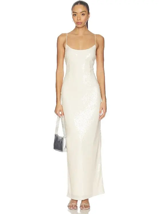 Superdown Jessie Sequin Maxi Dress In . Also - Ivory