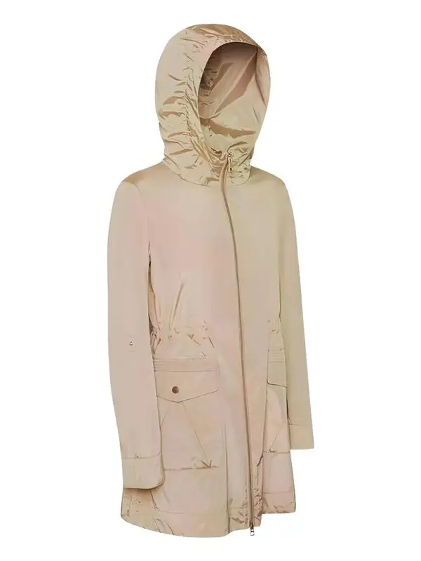Geox Dandra Hooded Pocket Coat - Neutrals