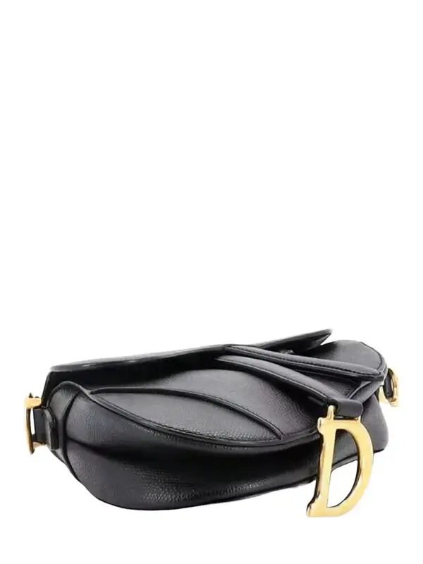 Dior Saddle Handbag Leather Mini Shoulder Bag - Black
