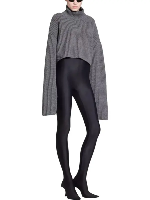 Balenciaga High-neck Virgin Wool Jumper - Grey