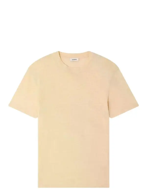 Sandro Linen T-shirt - Neutrals