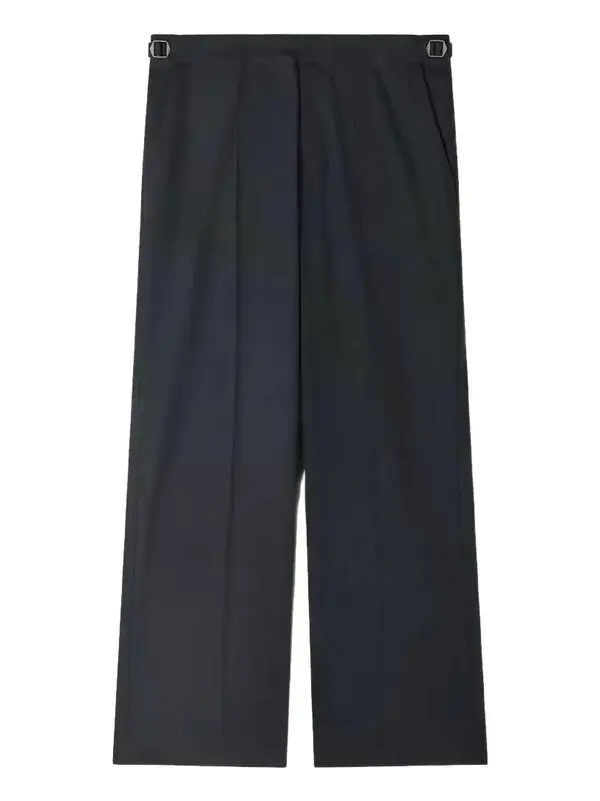 Sandro Wide-leg Wool Trousers With Buckles - Grey