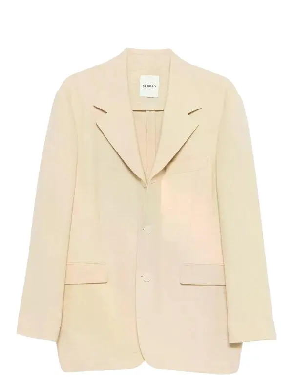 Sandro Buttoned Blazer - Neutrals