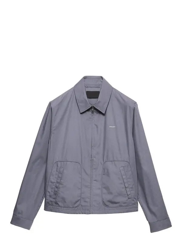 Prada Technical Cotton Zip-up Blouson Jacket - Grey