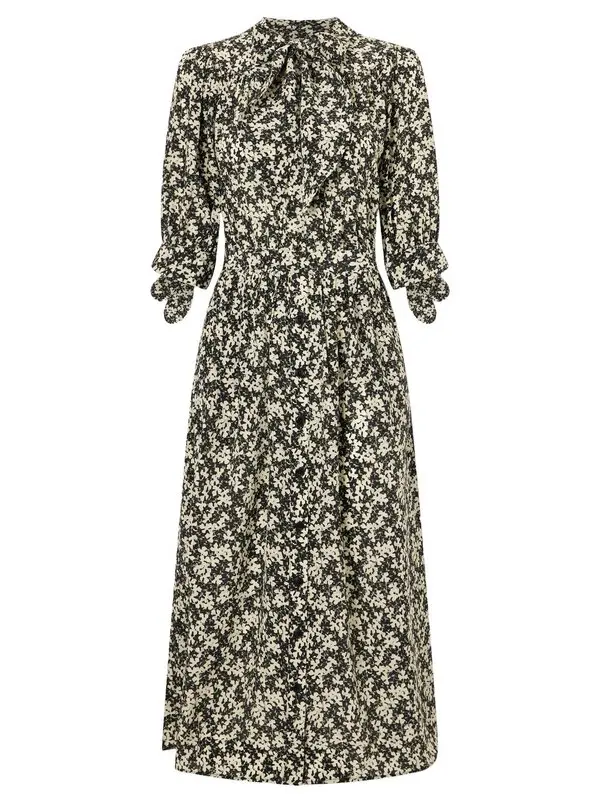 Maison Mayle Lala Floral Silk-crepe Midi Dress - Multi