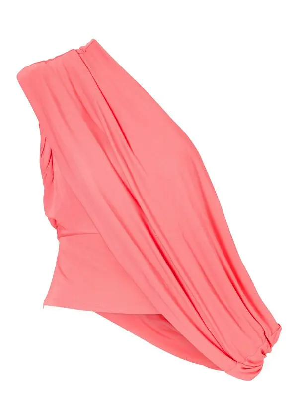 Christopher Esber Aiba One-shoulder Draped Jersey Top - Pink