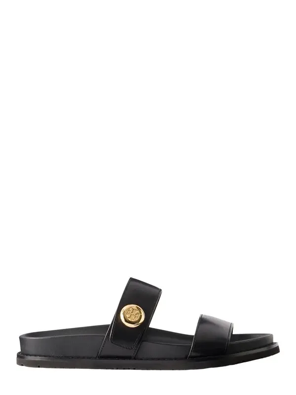 Tory Burch Romy Sport Leather Slides - Black