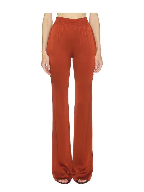 Atlein High Waist Bootcut Trousers - Rust
