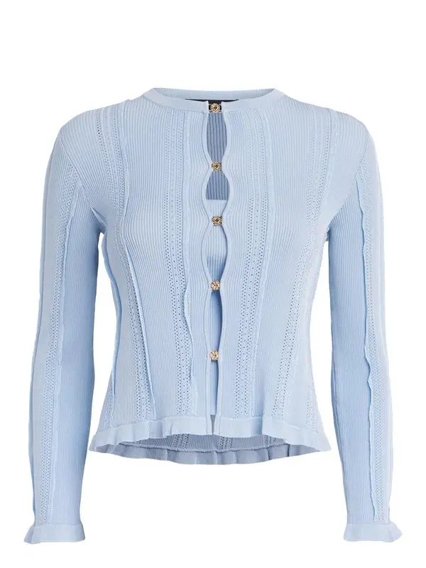 Maje Pointelle 2-in-1 Cardigan - Blue