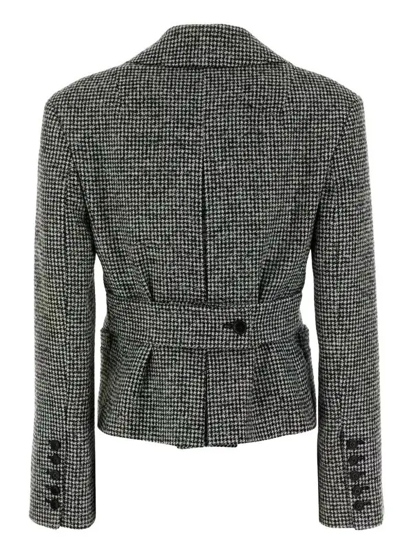 Ermanno Scervino Houndstooth Belted Jacket - Black