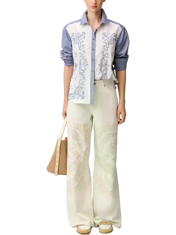 Claudie Pierlot Patterned Wide-leg Jeans - Neutrals