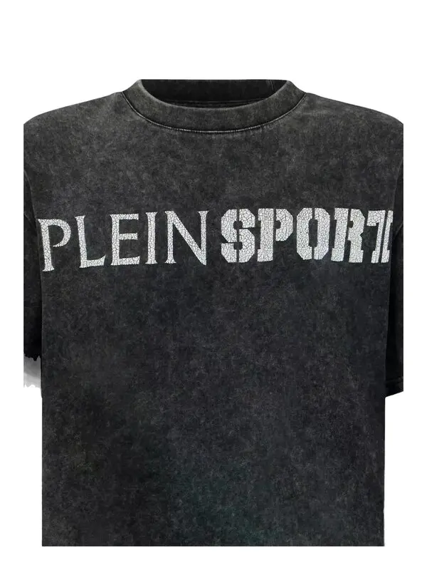 PLEIN SPORT Washed Round-neck T-shirt - Black