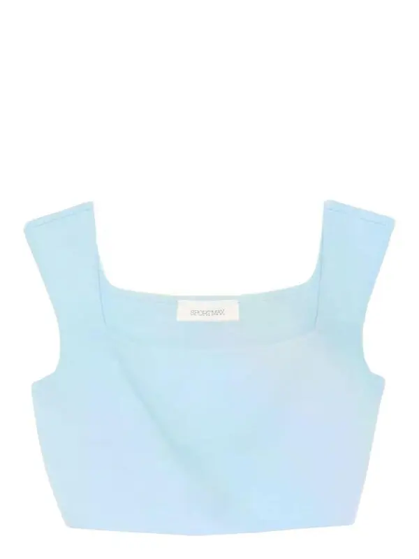 Max Mara Sleeveless Square Neck Top - Blue