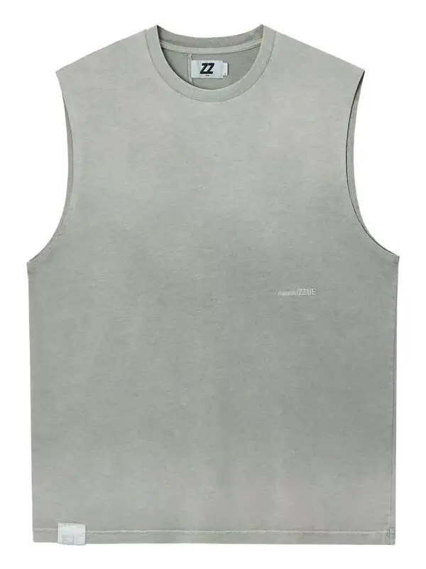 Izzue Sleeveless T-shirt With Seam Detail And Logo Print - Grey